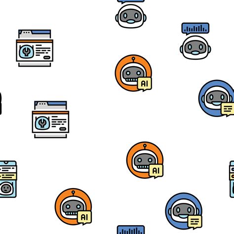 Chat Bot Robot Service Online Vector Seamless Pattern 21228815 Vector Art At Vecteezy