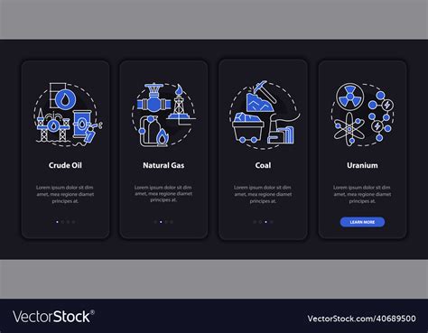 Nonrenewable Energy Onboarding Mobile App Page Vector Image