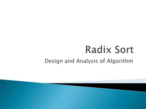 Radix Sort Pptx Computing Technology And Computing