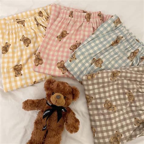 파토리 치즈 곰돌이 커플 잠옷바지 빅사이즈 파자마 파티