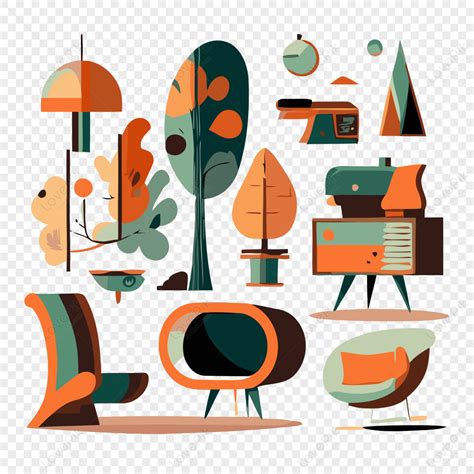 세기 중반 패턴 Png 일러스트 및 벡터 이미지 무료 다운로드 Lovepik