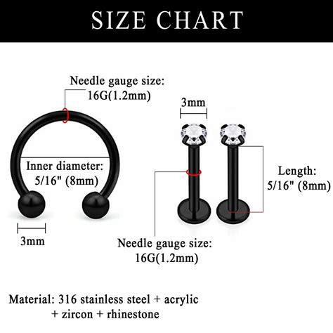 Lip Piercing Size Chart