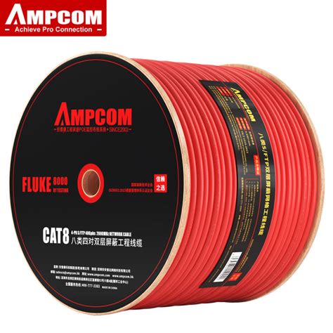 Ampcom Network Rj45 Ethernet Cable Computer 10gbps Cat8 Cable Pre Terminated Patch Cord รองรับ