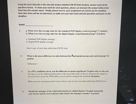 Using The Excel Data File In The Class File Drawer