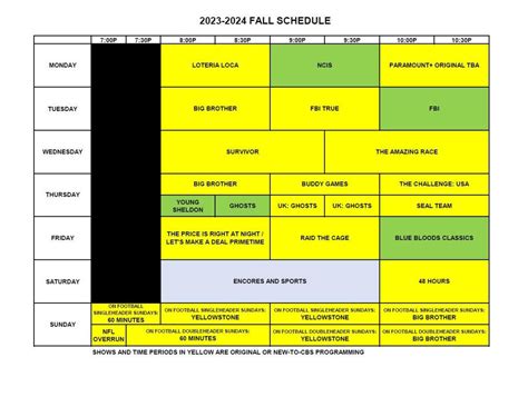 Cbs Fall Schedule Lineup Yoko Anatola