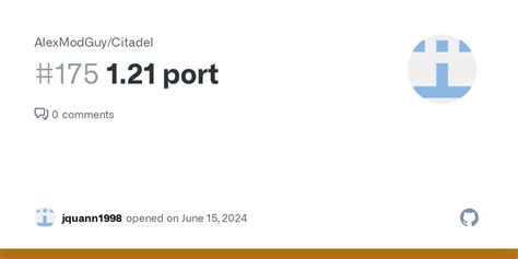 121 Port · Issue 175 · Alexmodguycitadel · Github