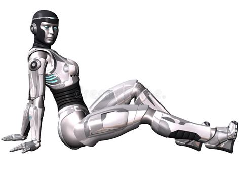 Robot Android Character Futuristic Cyborg Artificial Intelligence Mascot Poses For Animation