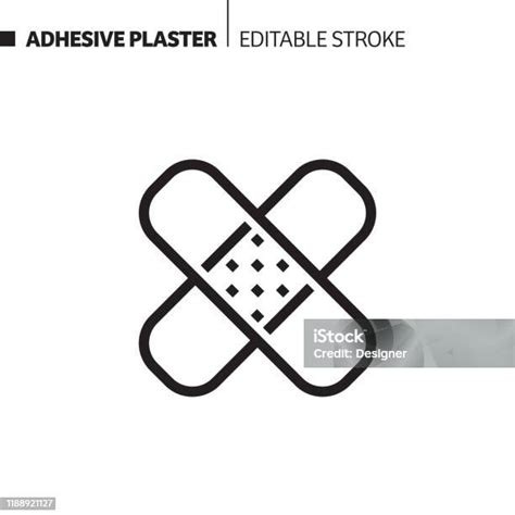 접착제 석고 선 아이콘 윤곽선 벡터 기호 그림 픽셀 완벽 편집 스트로크 건강관리와 의술에 대한 스톡 벡터 아트 및 기타 이미지 건강관리와 의술 그래프 끈적거리는