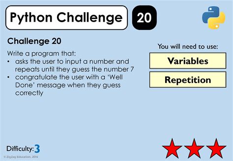 Python Challenges For KS3 4