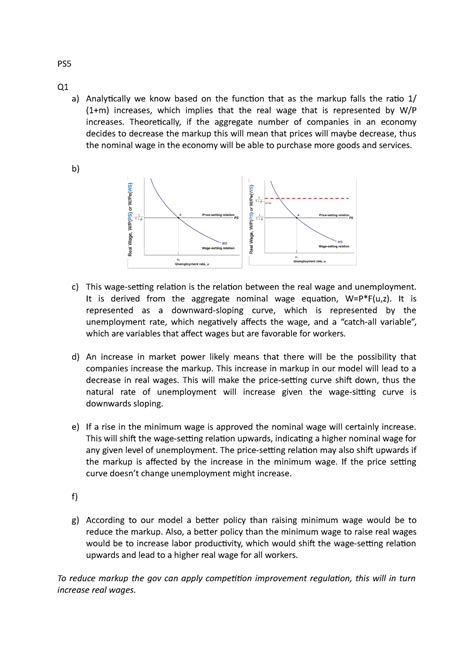 Intro To Macro PS Problem Set PS Q A Analytically We Know Based On The Function That As