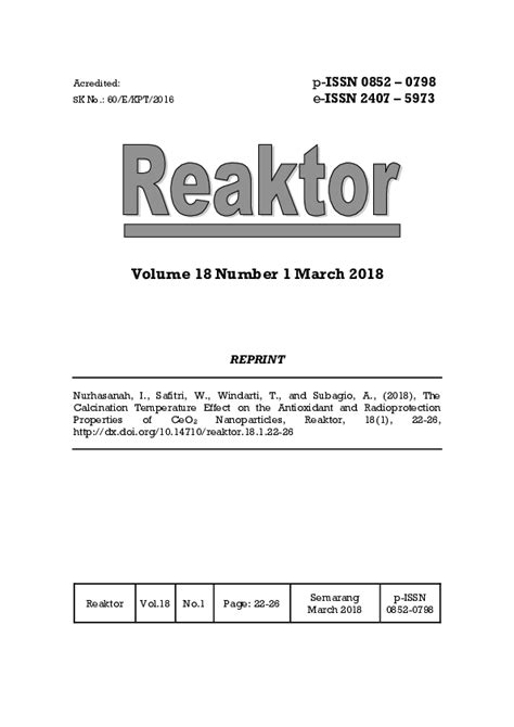 Pdf The Calcination Temperature Effect On The Antioxidant And Radioprotection Properties Of