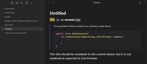 Nested Quotation With Code Block Rendered Incorrectly In Live Preview But Works In Reading View