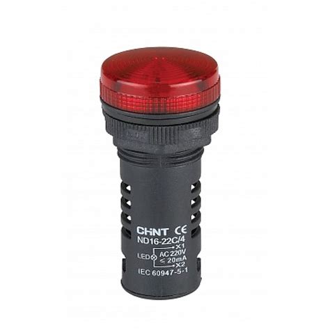 Сигнализатор звуковой ND16-22FS, 22 мм красный LED АС220В (CHINT), арт ...
