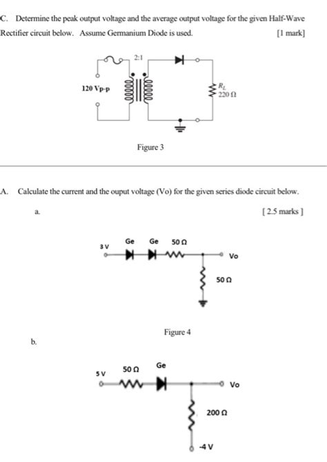 solved c determine the peak output voltage and the average