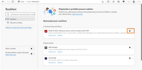 Povolení Rozšíření Adobe Acrobat Pro Microsoft Edge