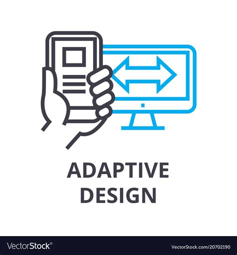 Adaptive Design Thin Line Icon Sign Symbol Vector Image