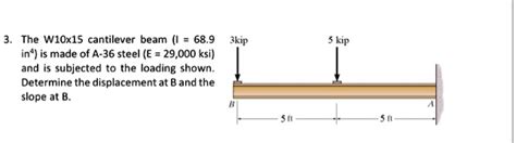 Solved 3 The W10x15 Cantilever Beam L 68 9 Inis Made Of A 36steele