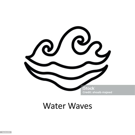 물결 벡터 개요 아이콘 디자인 그림입니다 자연과 생태 흰색 배경에 기호 Eps 10 파일 깨끗한에 대한 스톡 벡터 아트 및 기타 이미지 깨끗한 떨어짐 매끄러운
