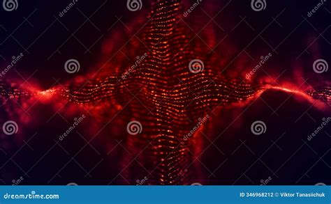 Futuristic Particle Wave Abstract Technology Background Rotating