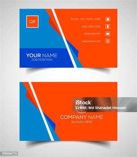 양면 창의적이고 현대적인 명함 템플릿입니다 벡터 그림 0명에 대한 스톡 벡터 아트 및 기타 이미지 0명 가상현실 개념 Istock