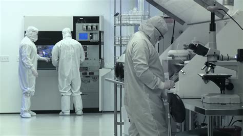 Clean Room Wide Scientists Technicians Stock Footage Video Royalty Free
