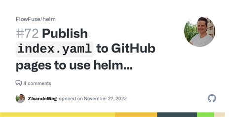 publish `index yaml` to github pages to use helm repositories · issue