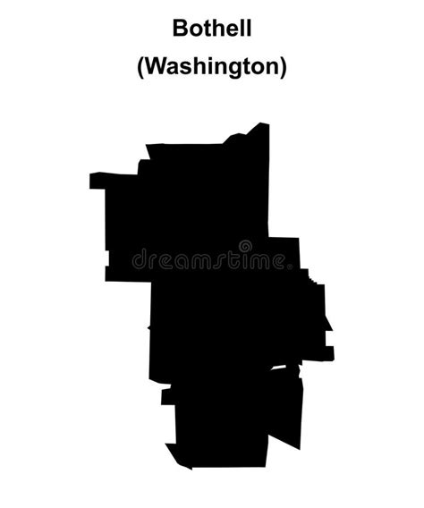 Bothell Outline Map Stock Vector Illustration Of Outline 357620329