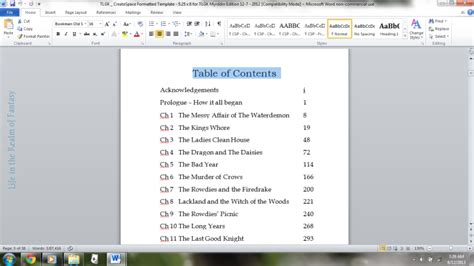 Create A Hyperlinked Table Of Contents Life In The Realm Of Fantasy