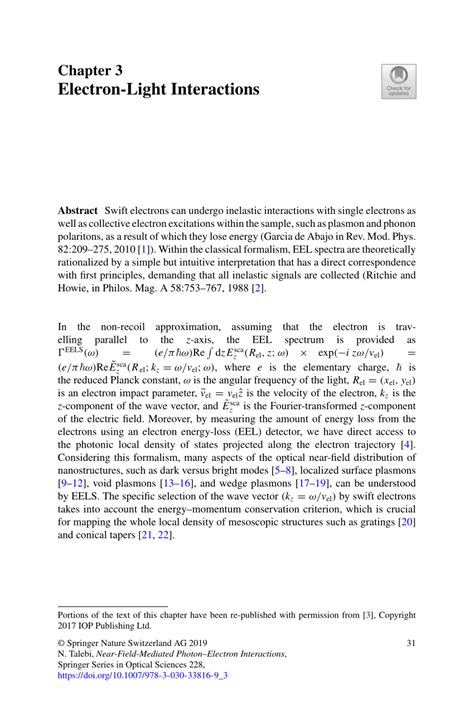 Pdf Electron Light Interactions