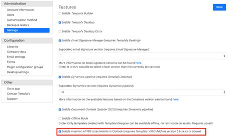 Enabling Pdf Library For Outlook Templafy One Help Center
