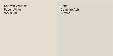 Sherwin Williams Pacer White Vs Behr Campfire Ash Comparison