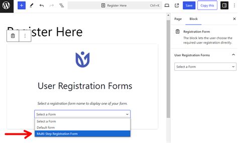 how to create a multi step registration form in wordpress