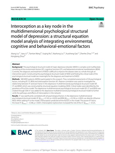 Pdf Interoception As A Key Node In The Multidimensional Psychological