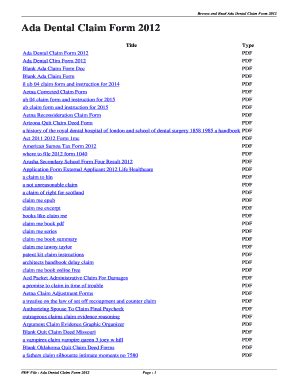 Fillable Online Rqw Decte Ada Dental Claim Form Ada Dental Claim