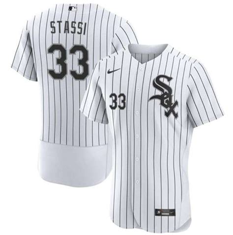 Chicago White Sox 33 Max Stassi White Flex Base Stitched Baseball