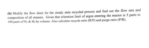 Solved Construction Of Process Flow Sheet And Study Of Chegg