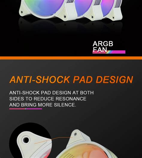 Aigo Ar12 흰색 120mm Rgb 팬 환풍기 Pc 게이머 컴퓨터 케이스 키트 팬 냉각 쿨러 12cm 속도 조정 12v Argb 팬 Ventoinha