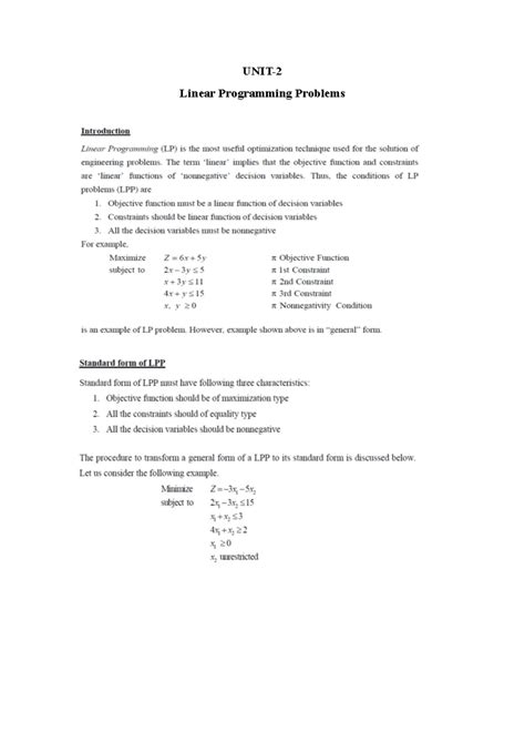 Linear Programming Problems Introduction To Optimization Techniques