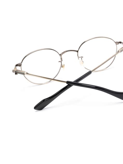 Gucci Eyewear Round Frame Glasses Gold Farfetch