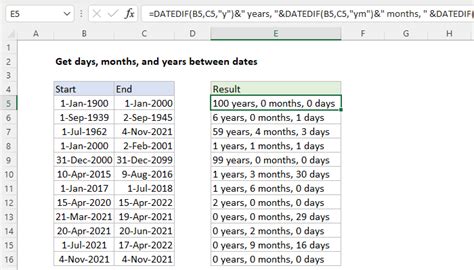 excel obtener días meses y años entre fechas trujillosoft