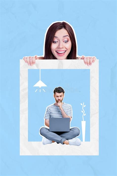 Collage Photo Of Young Professional Coder Programmer Man Sitting Using Laptop Thinking Cadre