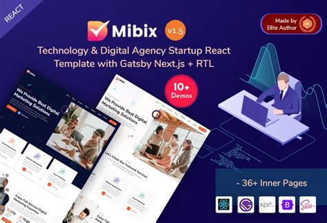 Mibix Technology Digital Agency Startup React Template With Gatsby
