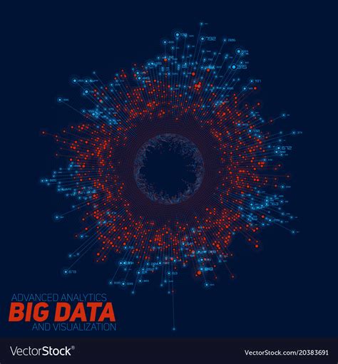 Big Data Circular Visualization Futuristic Vector Image
