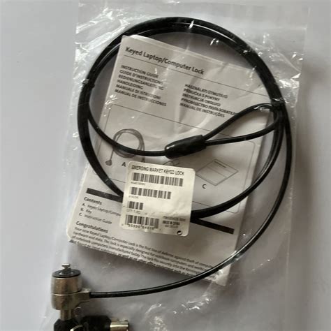 Keyed Laptop Computer Lock Laptop Cable Lock Black Retro Unit