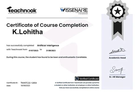 Lohitha Reddy Kolli On Linkedin Im Happy To Share My Course Completion Certificate On Artificial