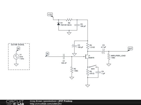 Jfet Preamp Circuitlab