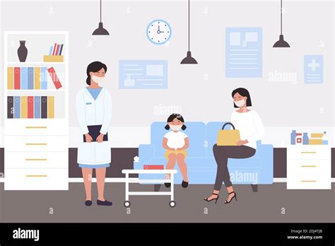 Visit Pediatrician Doctor Mother Stock Vector Images Alamy