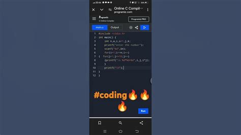 Program To Print N Tableviralshortsshortscoding