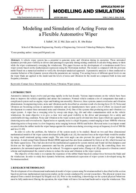 Pdf Modeling And Simulation Of Acting Force On A Flexible Automotive