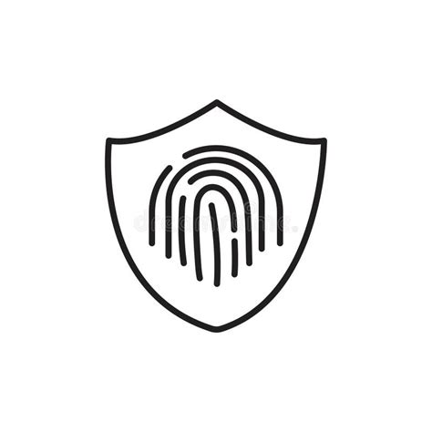 Biometric Security Icon Thin Line Art Isolated Stock Vector Illustration Of Privacy Outline